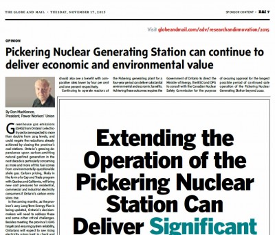 Extending the Operation of Pickering GS - Power Workers' Union